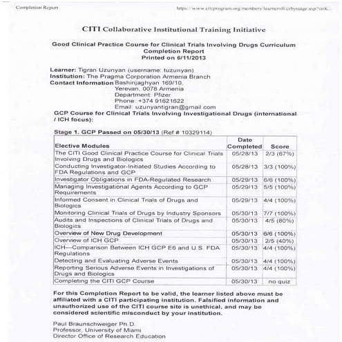 GCP Course for Clinical Trials Involving Investigational Drugs ICH ...