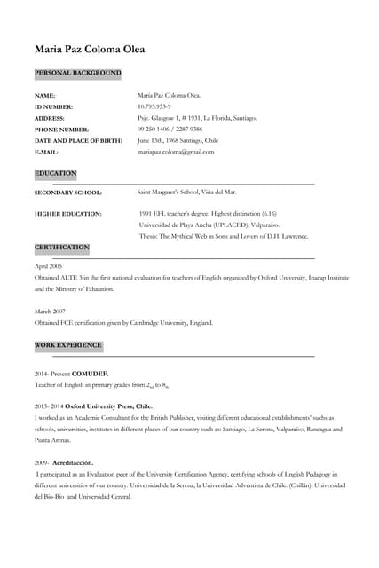 CURRICULUM VITAE, Marcela Rodriguez Ferrere, 2016 | PDF