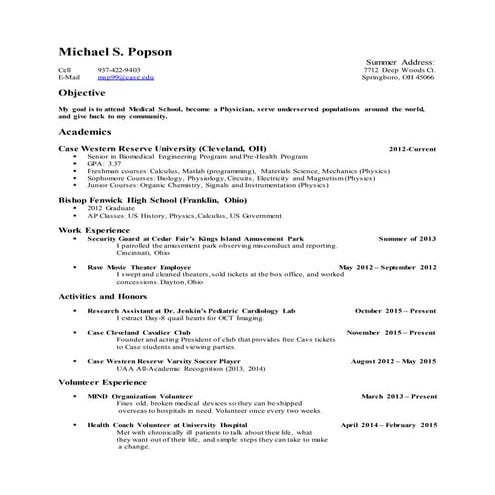 Popson,Michael_Resume | DOCX | Healthcare Industry | Industries