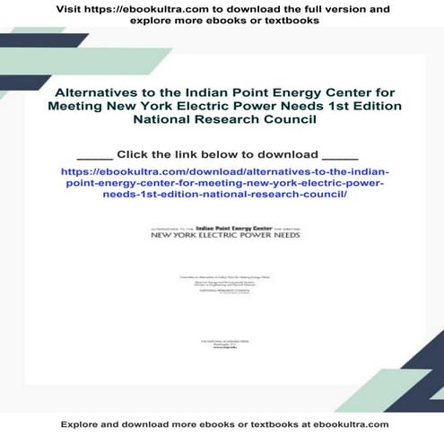 Alternatives to the Indian Point Energy Center for Meeting New York ...