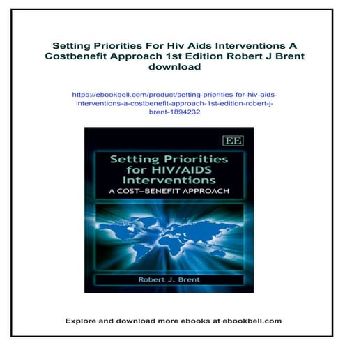 Setting Priorities For Hiv Aids Interventions A Costbenefit Approach 1st Edition Robert J Brent ...