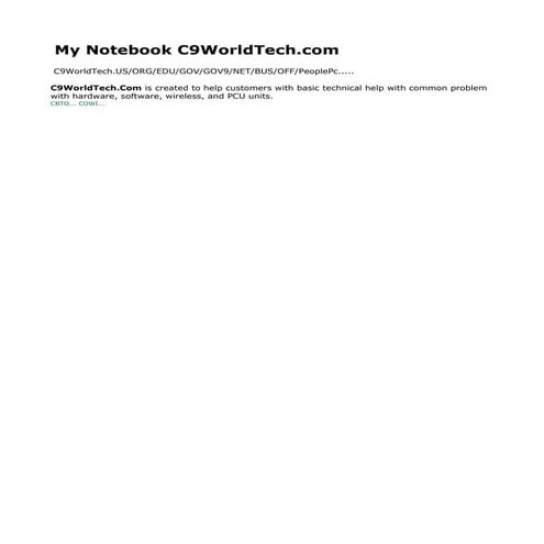 My Notebook C9WorldTech.com