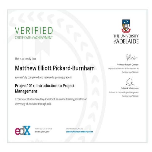 EDX Certificate | DOCX | Education