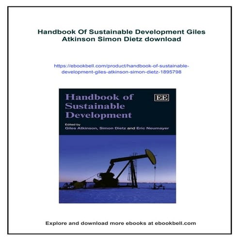 Handbook Of Sustainable Development Giles Atkinson Simon Dietz | PDF
