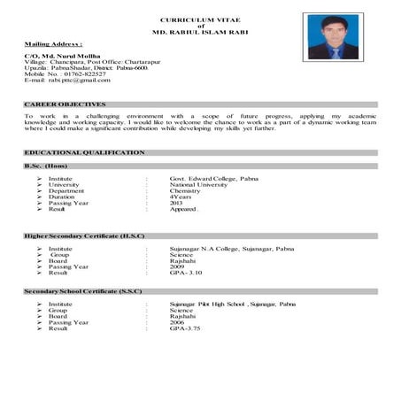rabiul new cv | PDF