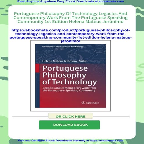 Portuguese Philosophy Of Technology Legacies And Contemporary Work From ...