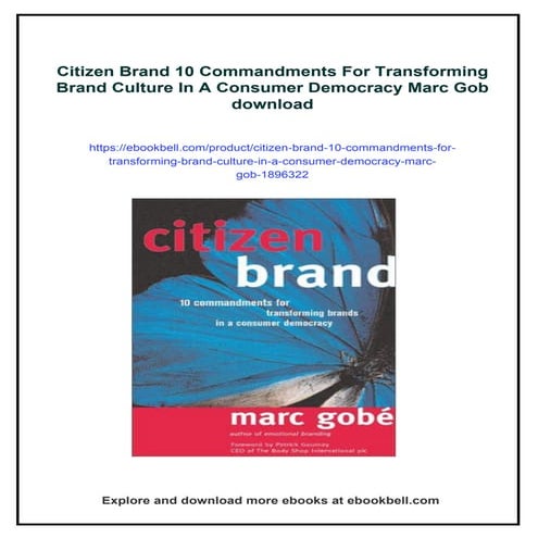 Citizen Brand 10 Commandments For Transforming Brand Culture In A ...