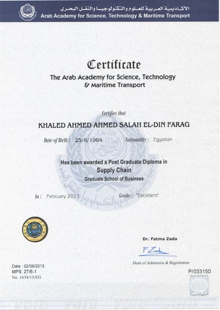 CSCP Certificate of achievement | PDF