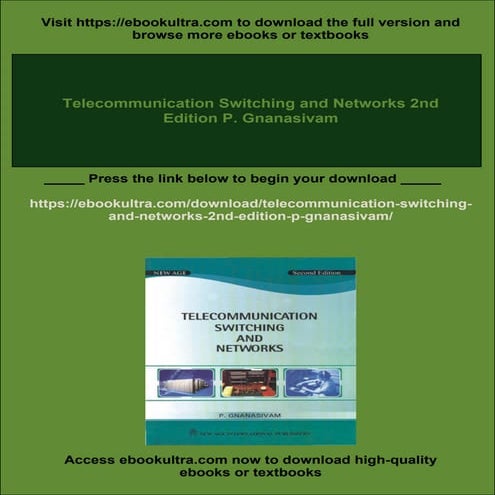 Telecommunication Switching and Networks 2nd Edition P. Gnanasivam | PDF