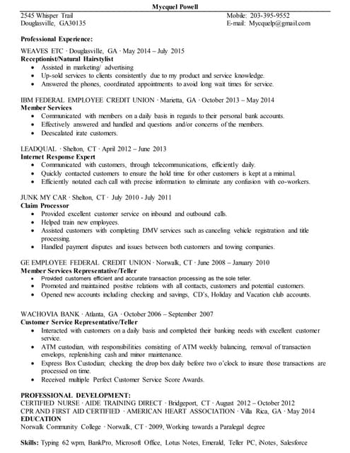 Teresa Wright Resume | PDF | Business Banking & Finance | Business