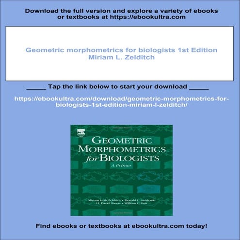 Geometric morphometrics for biologists 1st Edition Miriam L. Zelditch | PDF