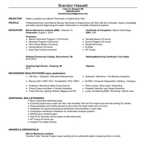 Dyno lab resume | PDF