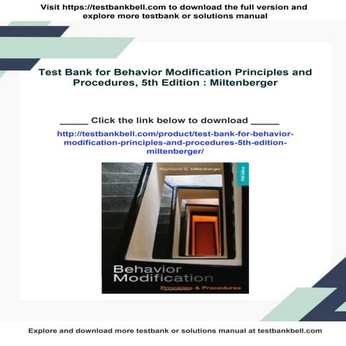 Test Bank for Behavior Modification Principles and Procedures, 5th ...