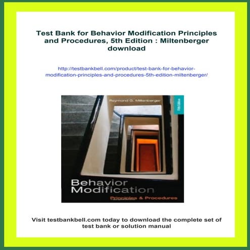 Test Bank for Behavior Modification Principles and Procedures, 5th ...