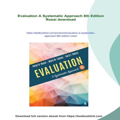 Evaluation A Systematic Approach 8th Edition Rossi | PDF