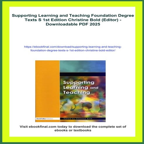 Supporting Learning and Teaching Foundation Degree Texts S 1st Edition ...