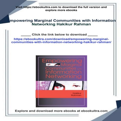 Empowering Marginal Communities with Information Networking Hakikur ...