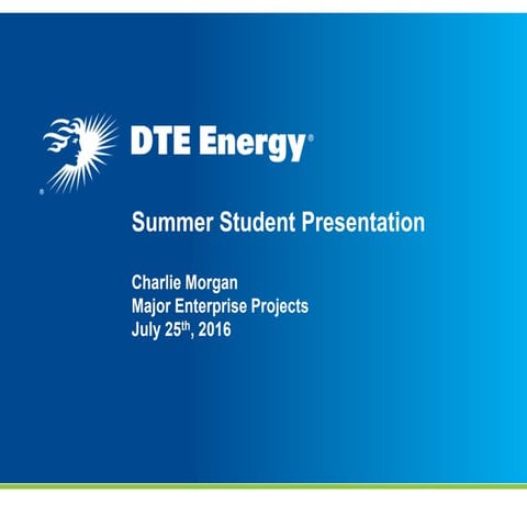 Summer Student Presentation 2016 Charlie Morgan | PPTX