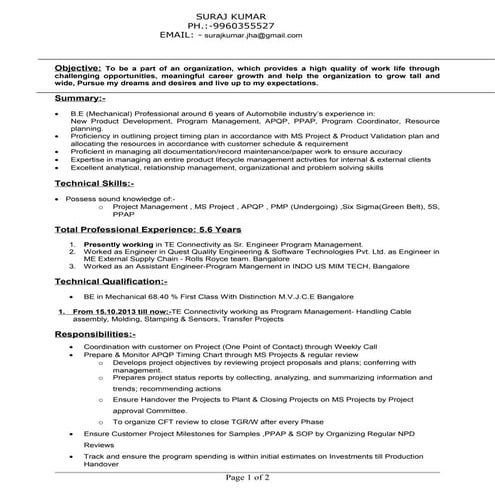 Suraj Kumar-Resume Program Management | DOC