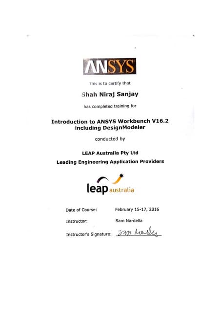 Ansys Certificate | PDF