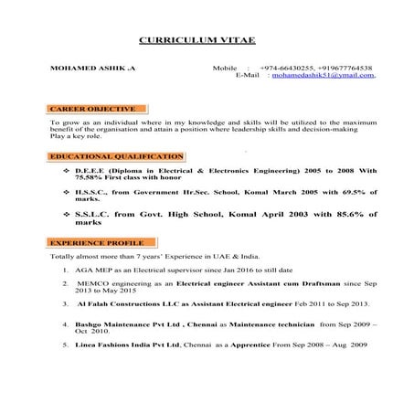 Ashik CV | PDF