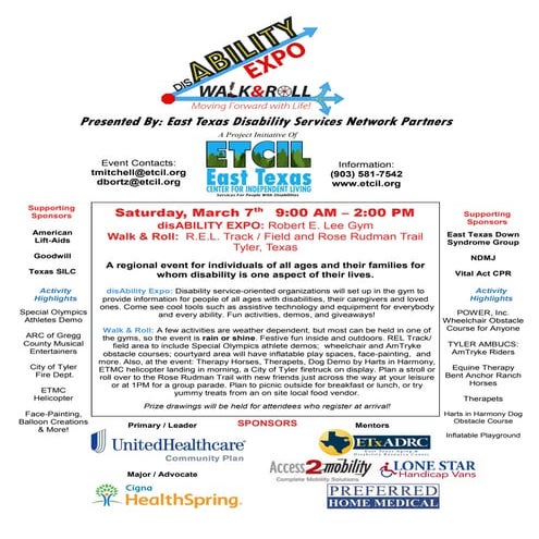 disAbility_Expo_Walk__Roll_Revised_Flyer_Feb_2015_7_ | PDF | Physical ...