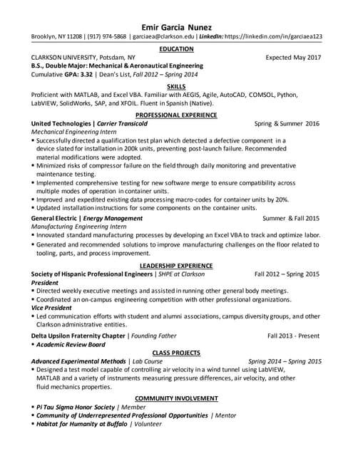 Resume Spring 16' | PDF