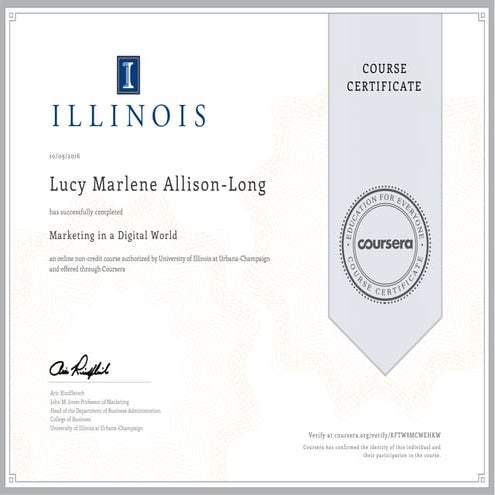 Coursera Digital Marketing Certificate | PDF