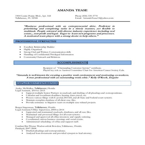 Amanda Tease-Resume 2015 | DOCX
