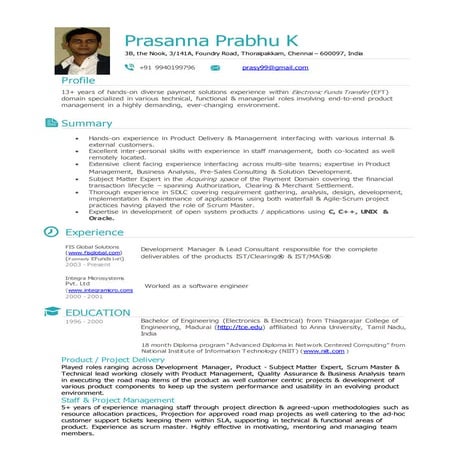 Prasanna Prabhu CV Aprili | DOCX