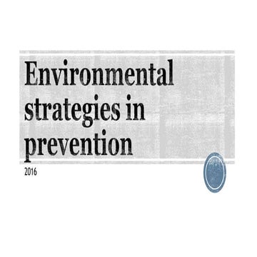 Environmental Strategies in Prevention presentation | PPTX