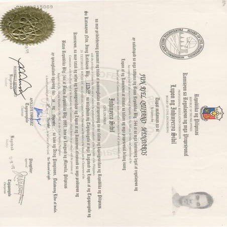 Diploma, TOR & PRC License Cert. | PDF
