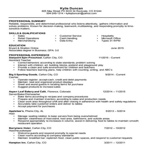 Chelsea Western Resume | DOC