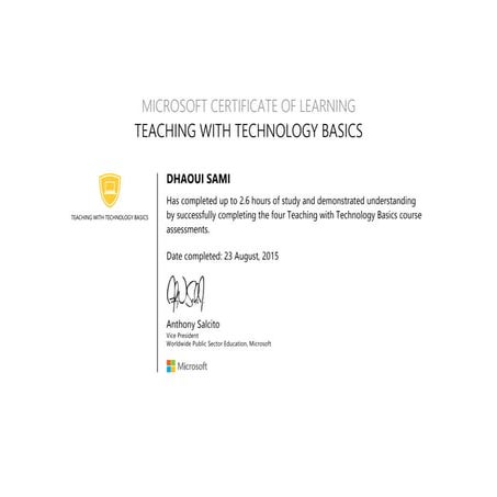 Certificate Teaching with Technology Basics | PPT