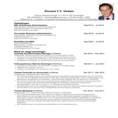 Curriculum Vitae Vincent T.Y. Vinken | PDF