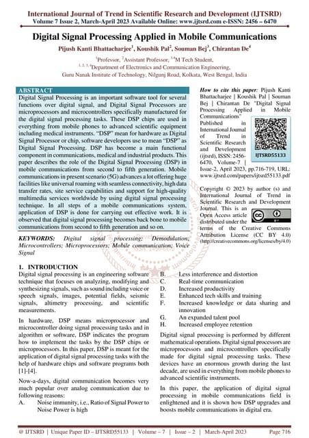 DIGITAL SIGNAL PROCESSING | PPT