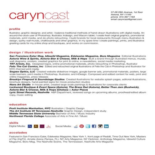 CarynDCast2016resume | PDF