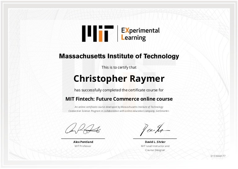 MIT Certificate