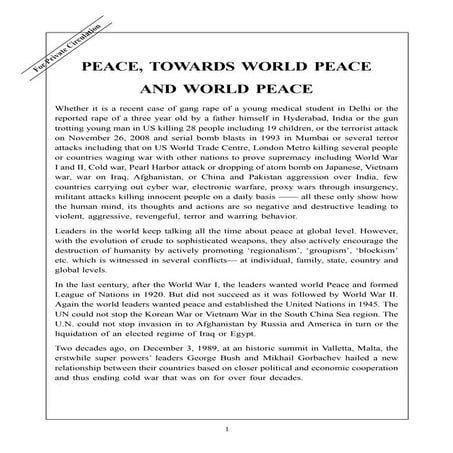 Peace,world peace | PDF