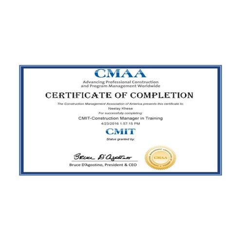 CMIT Certificate | PDF