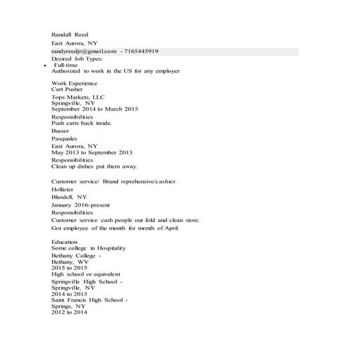 Randall Reed Res. | PDF