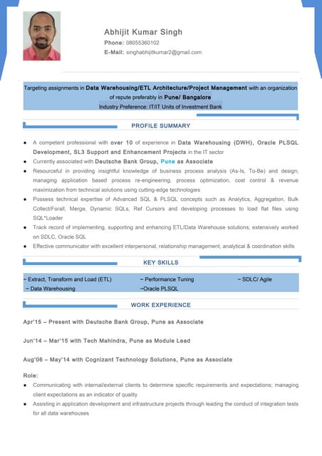 Abhijit 10 Years Oracle Plsql Shell Scripting Unix Datawarehousing Pdf 2106
