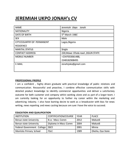 Jeremiah Jonah presentations