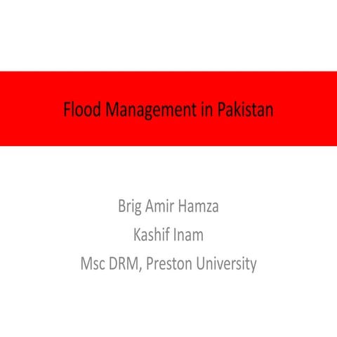 Flood Management in Pakistan | PPTX