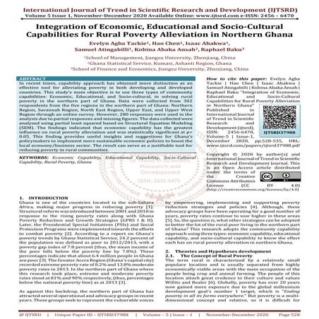 Integration of Economic, Educational and Socio Cultural Capabilities ...