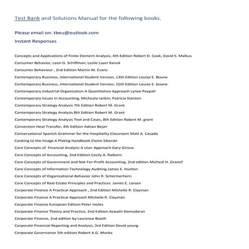 Test bank And Solutions Manual | PDF