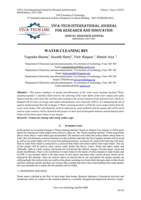 Design and Implementation of Water Garbage Cleaning Robot | PDF | Home Appliances | Home & Garden