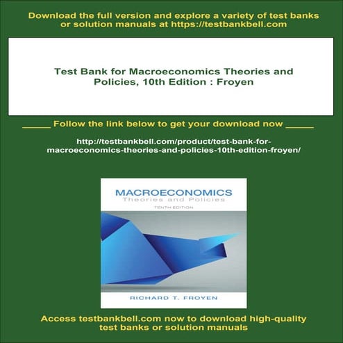 Test Bank for Macroeconomics Theories and Policies, 10th Edition ...