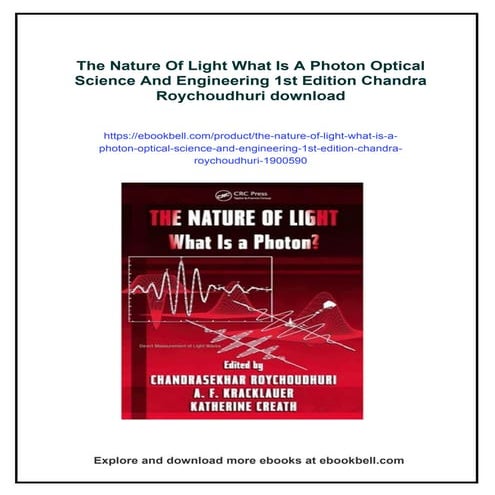 The Nature Of Light What Is A Photon Optical Science And Engineering ...