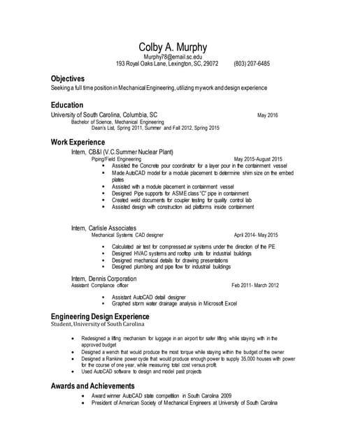 Colin Holdgrafer Resume | PDF
